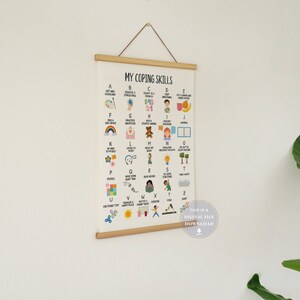 Coping Skills Poster Social Worker Office Decor School Counselor Wall ...