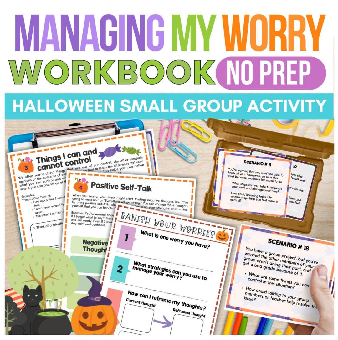 Halloween Counseling Activities Worksheets Lessons Worry Middle School ...