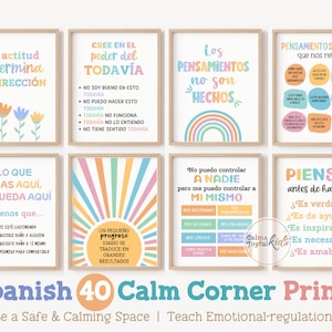 40 Spanish Calm Corner Posters Sign Calming Classroom Decor Bundle ...