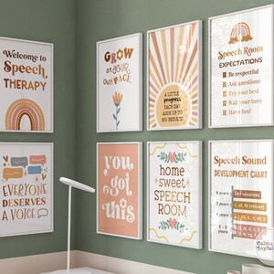 20 Speech Therapy Room Posters SLP Decor Sign Bundle Language ...
