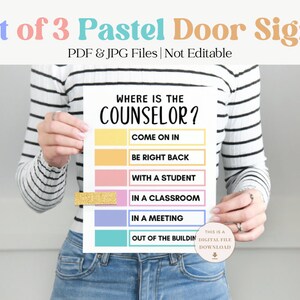 3 School Counseling Door Sign Decor Counselor Poster Wall Art School ...