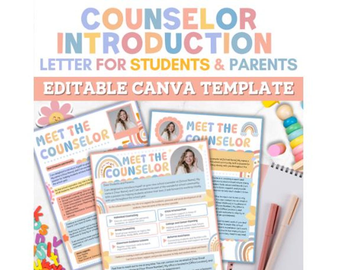 Meet the Counselor Introduction Letter to Parents Students Staff ...