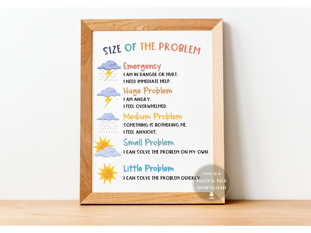 Size of Problem Poster School Counselor Office Decor Psychologist ...