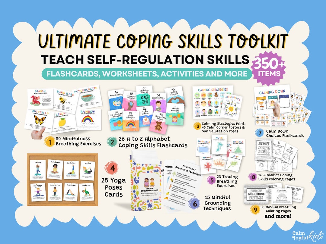 350 Coping Skills for Anger Anxiety Choice Board Alphabet Poster List ...