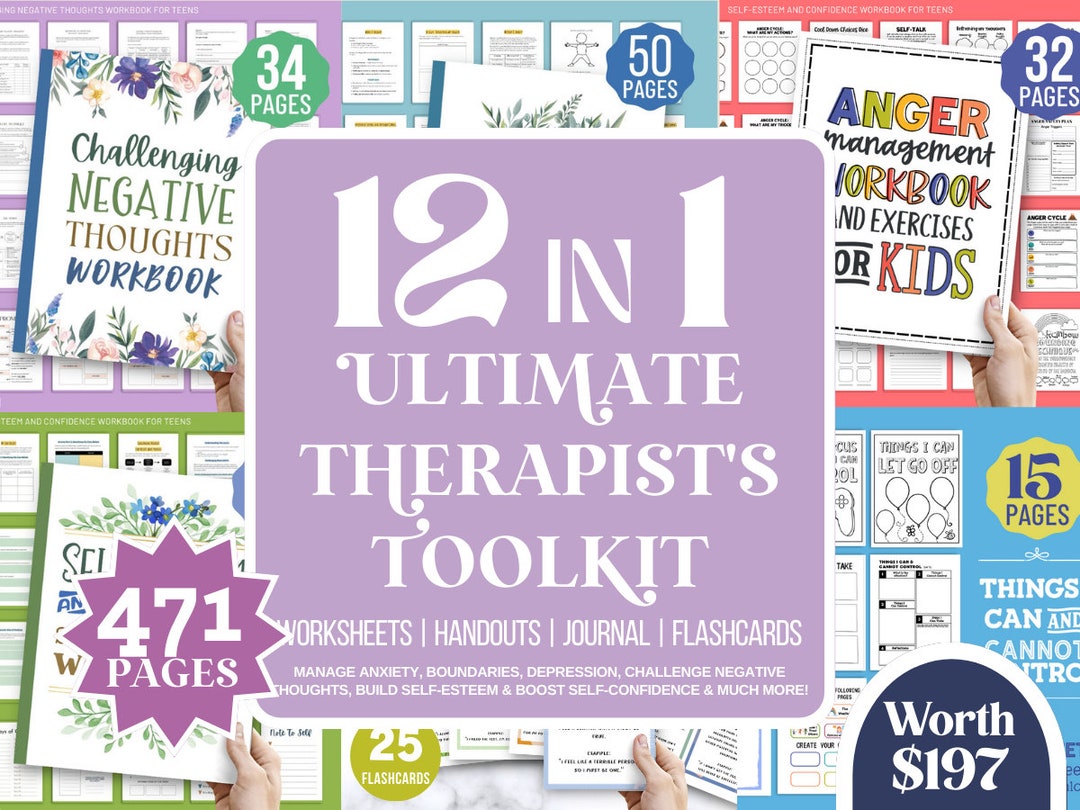 471 Therapy Bundle Worksheet Teens Counseling Therapist Workbook ...