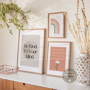 Boho Therapy Office Decor Signs Set Mental Health Posters School ...