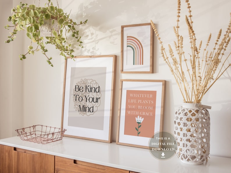 Boho Therapy Office Decor Signs Set Mental Health Posters School ...
