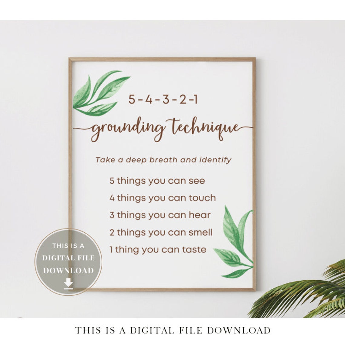 Grounding Technique Poster Psychologist Office Decor Print School ...
