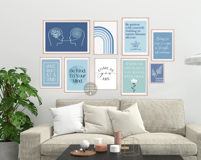 12 Therapist Office Art Decor, Psychologist Print Bundle, Counseling ...