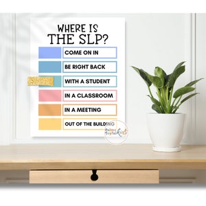 Where is the Speech Therapist Door Sign SLP Posters Decor Prints Wall ...
