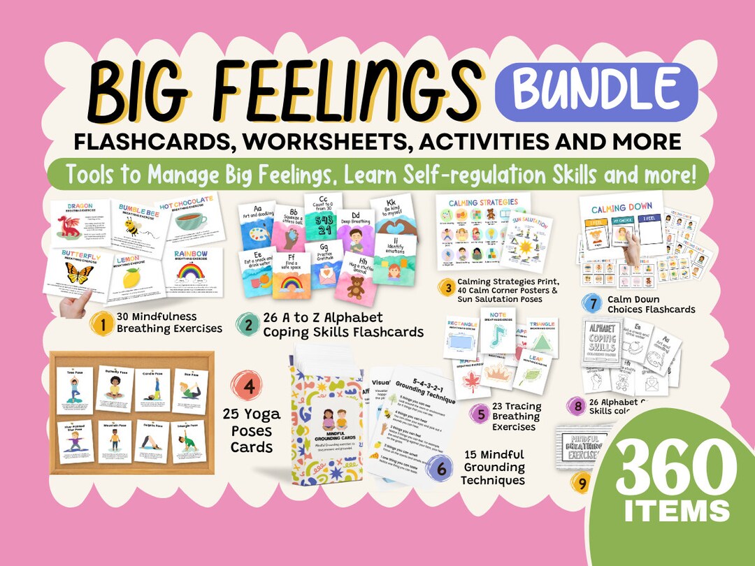 360 Calming Corner Kit Bundle Coping Skills SEL Kids Self Regulation ...