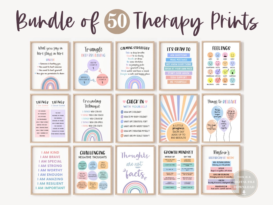 50 School Counseling Posters Counselor Office Decor Psychologist ...