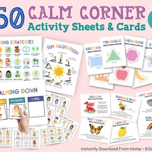 150 Calm Down Corner Kit Posters Sign Calming Decor Prints Breathing ...