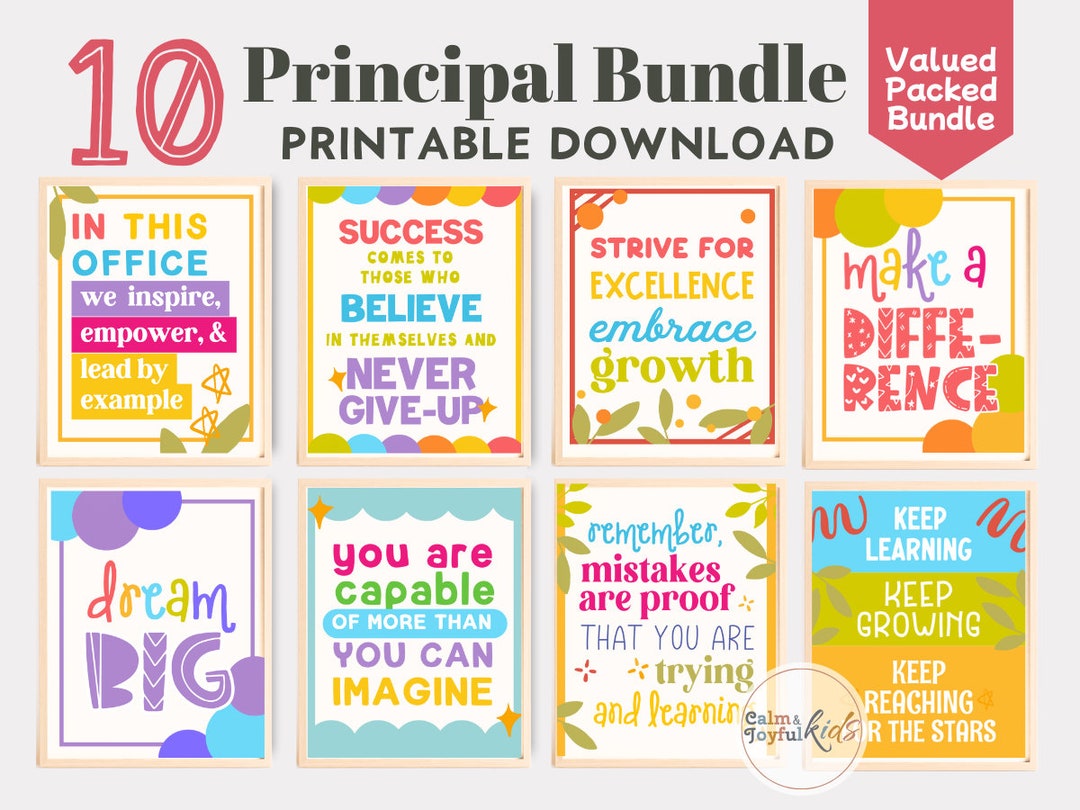 10 School Principal Office Posters Sign Assistant Bulletin Prints Board ...