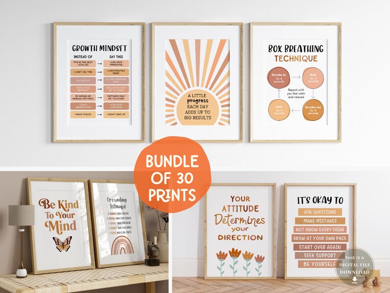 30 Therapist Decor Posters Social Worker Wall Art Therapy Office Prints ...