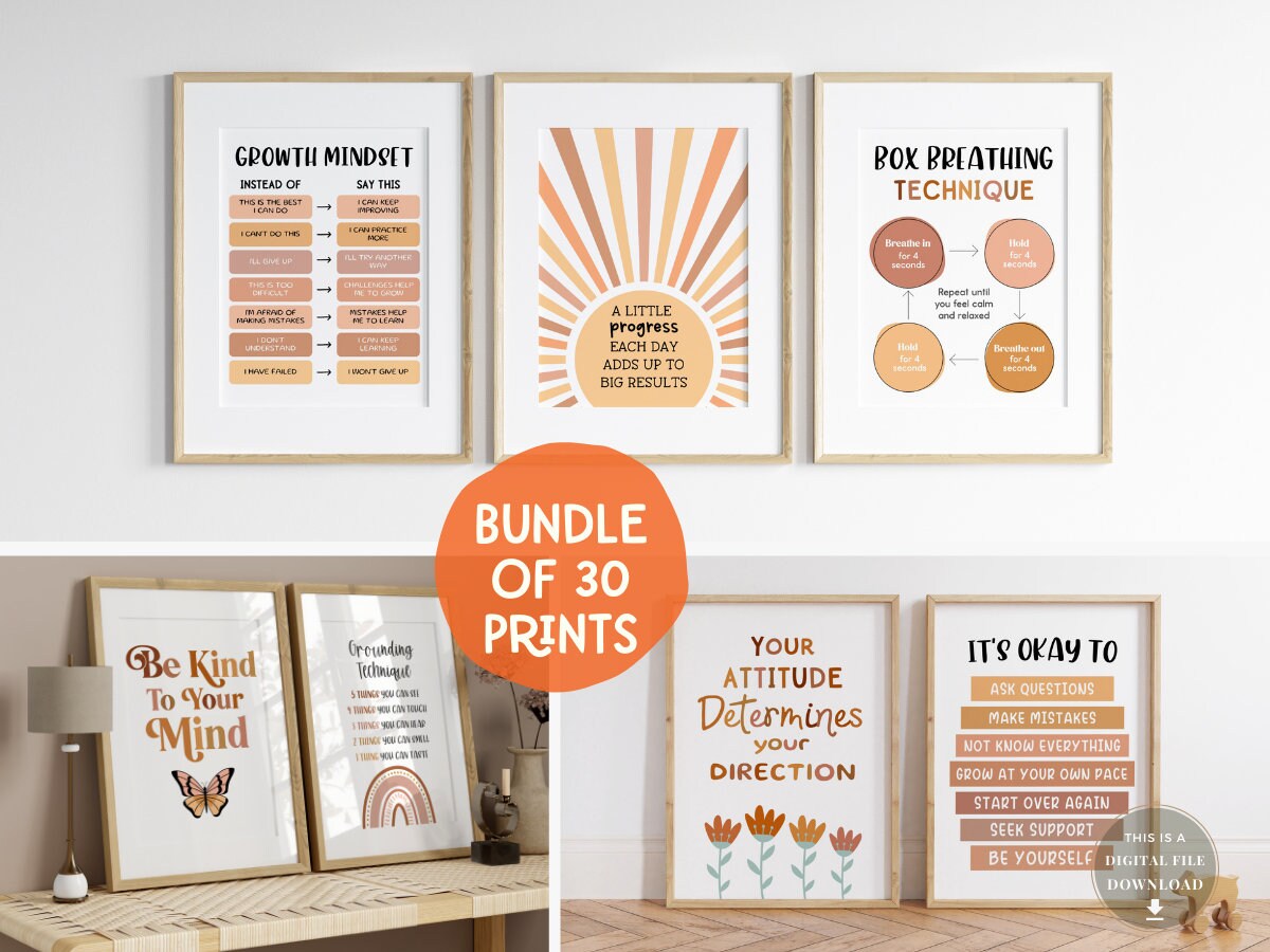 30 Therapist Decor Posters Social Worker Wall Art Therapy Office Prints ...