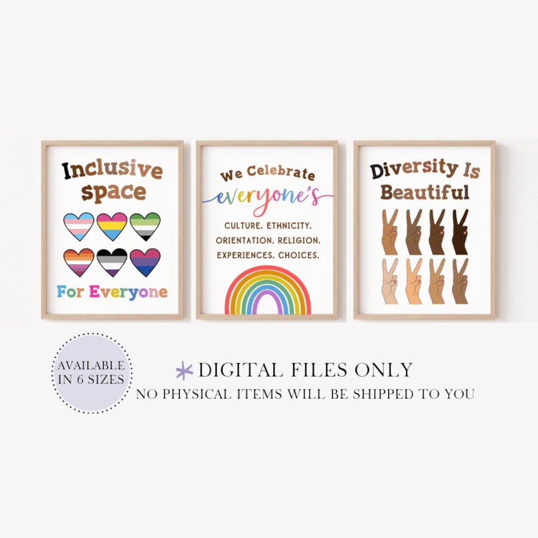 Bundle Inclusion Poster School Social Worker Office Decor Counselor ...