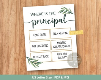 Principal Sign Office - Etsy