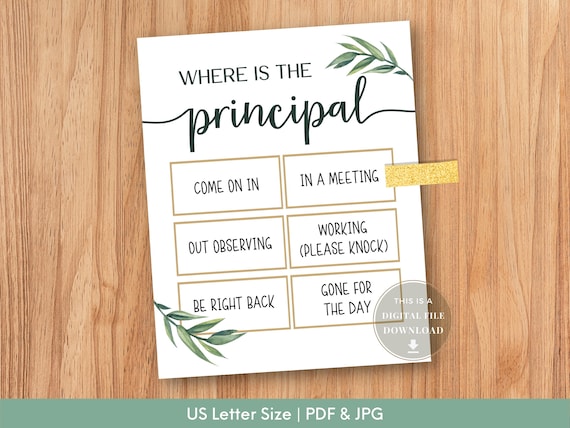 Where is the Principal Door Sign School Principal Office Decor - Etsy