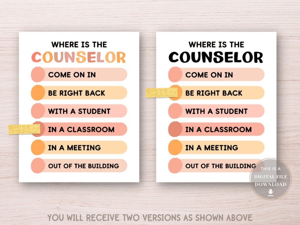School Counseling Office Sign Door Counselor Decor Where is - Etsy