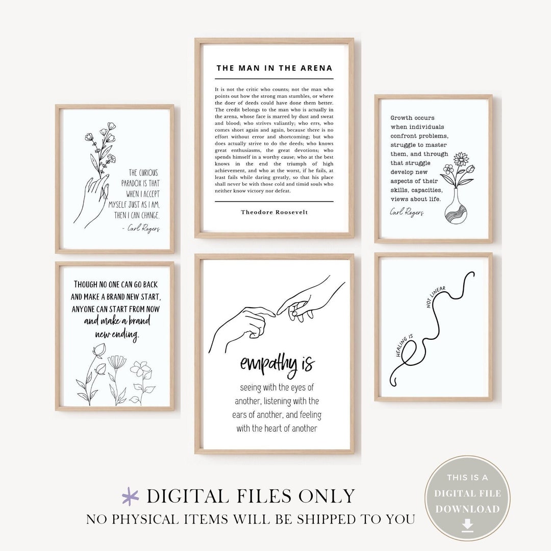 SET 6 Therapy Office Decor Counselor Posters School Psychologist Wall ...