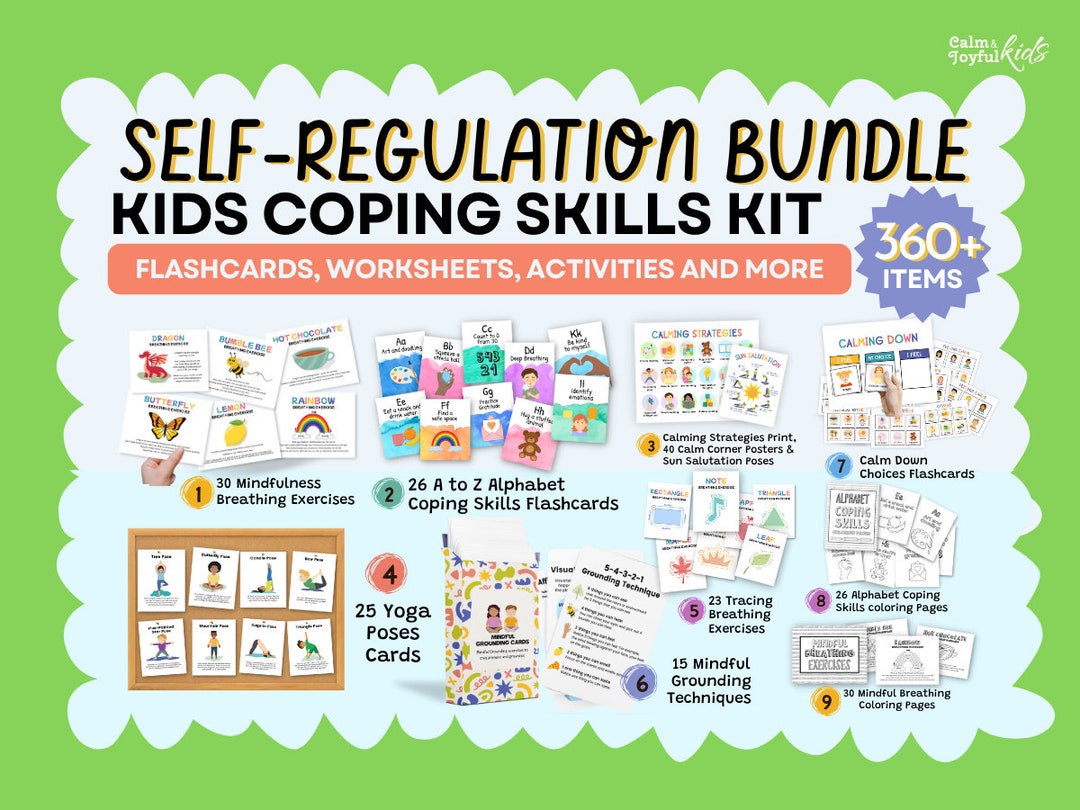 Self-regulation Cards for Kids Coping Skills Tools Feelings Charts ...