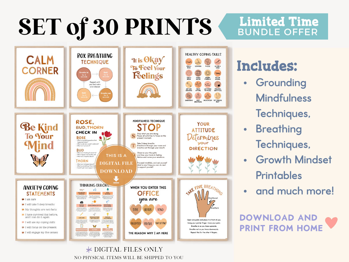 30 Therapist Decor Posters Social Worker Wall Art Therapy Office Prints ...