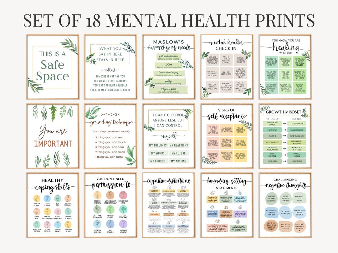 Bundle 18 School Counselor Office Decor Mental Health Posters ...