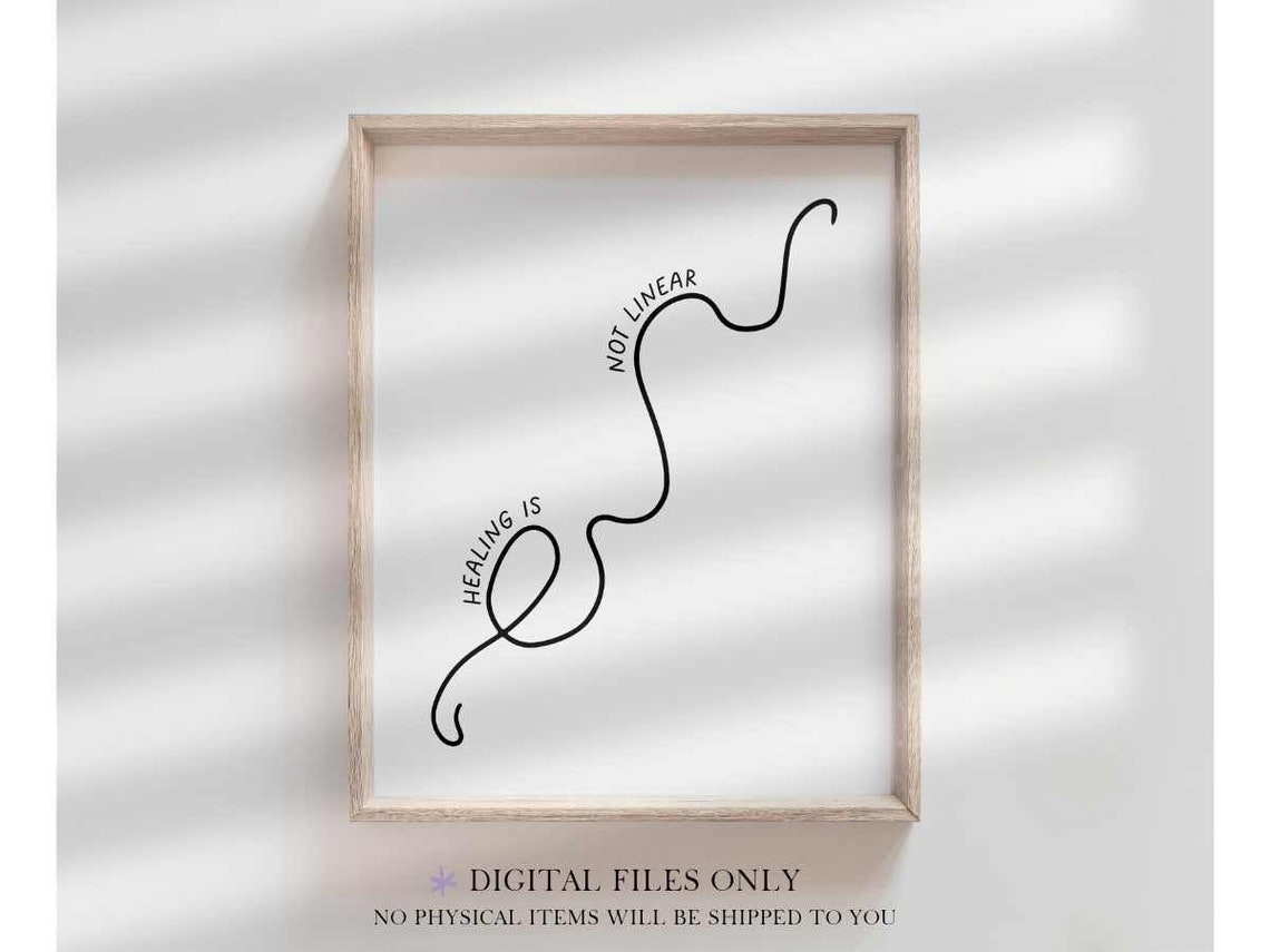 Healing is Not Linear Psychologist Office Decor School Counselor Wall ...