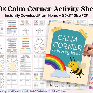 100 Calm Down Corner Kit Calming Decor Printable Sign Posters Counselor ...