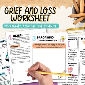 Grief and Loss Worksheets Teens Therapy Workbook Counseling Activities ...
