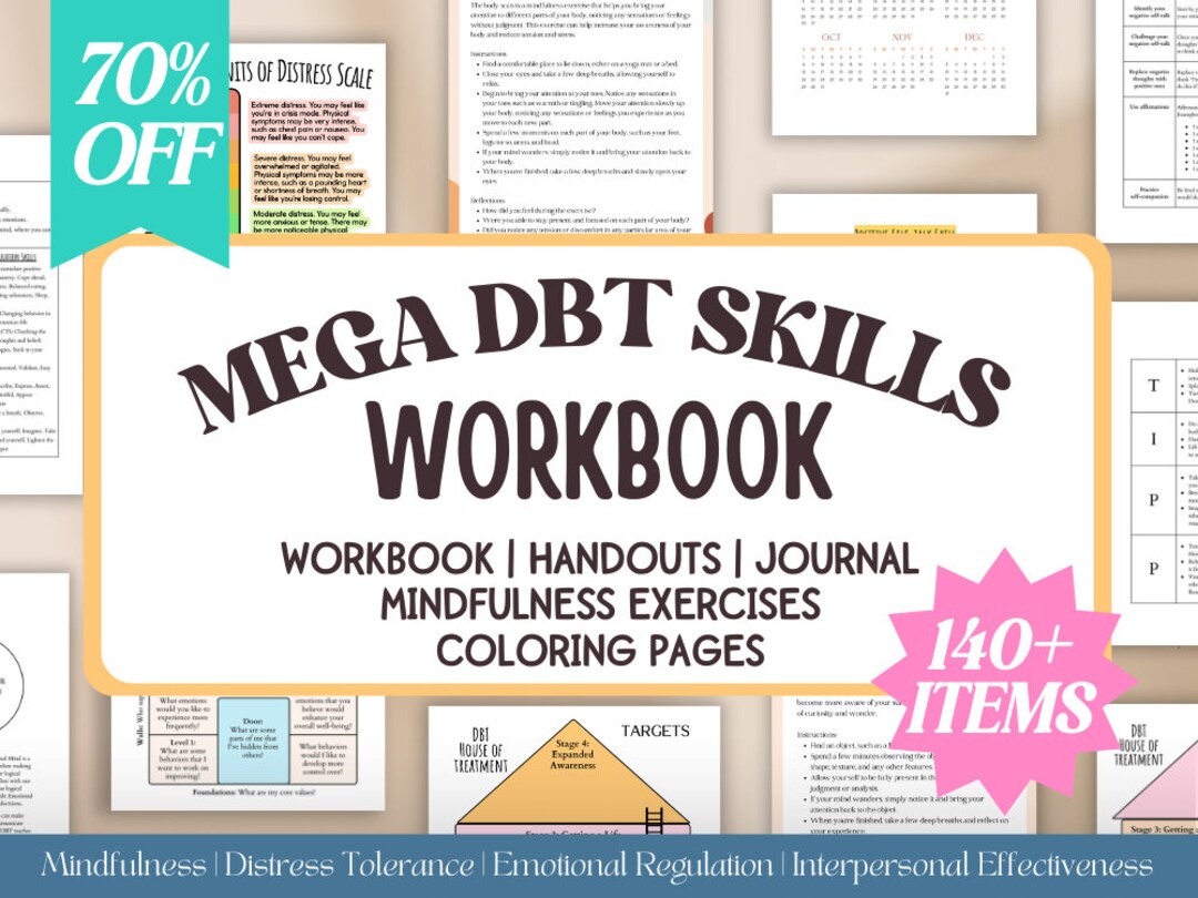 DBT Therapy Worksheet DBT Skills Workbook Counseling Bundle for Teens ...