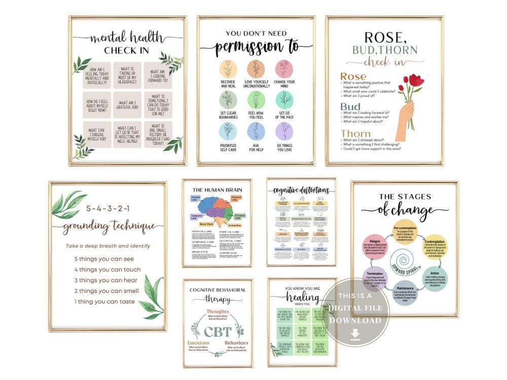 40 Social Worker Office Decor Poster | School Psychologist Wall Art ...