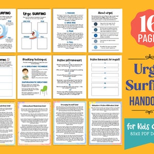 Urge Surfing Therapy Handout Counselor Worksheets Teens Kids Counseling ...