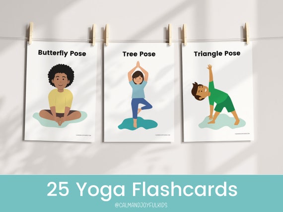 25 Yoga Poses Cards Calm Down Corner Calming Printable Kit - Etsy