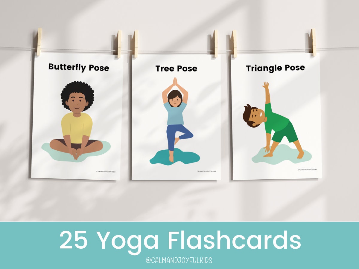 25 Yoga Poses Cards Calm Down Corner Calming Printable Kit - Etsy