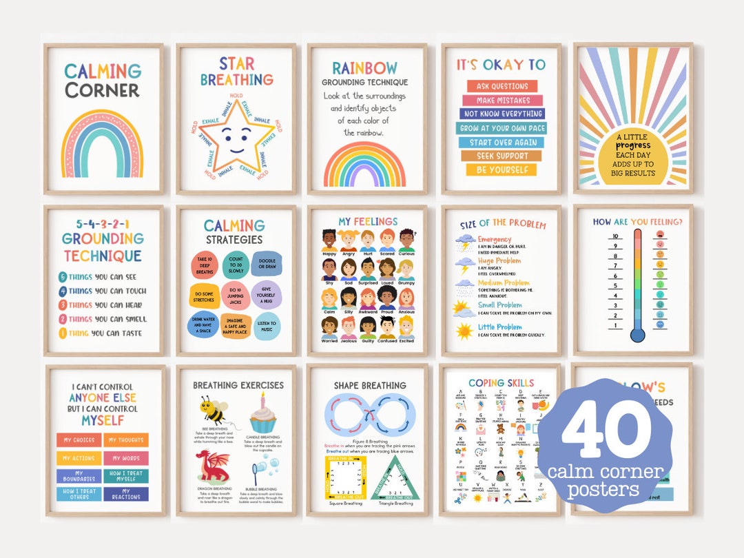 40 Calm Corner Posters Calming Down Corner Prints Decor Coping Skills ...