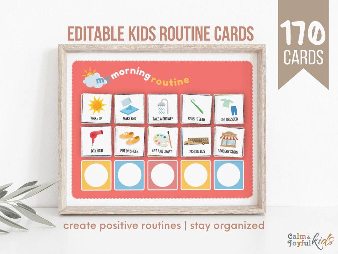 170 Kids Chore Chart Board Routine Cards Editable Homeschool - Etsy ...