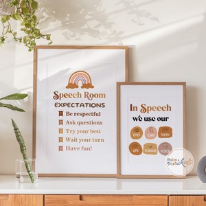 20 Speech Therapy Decor Poster Bundle SLP Office Boho Therapist Wall ...