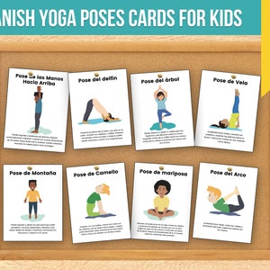25 Spanish Yoga Poses Cards Classroom Decor Mental Health Psychology ...