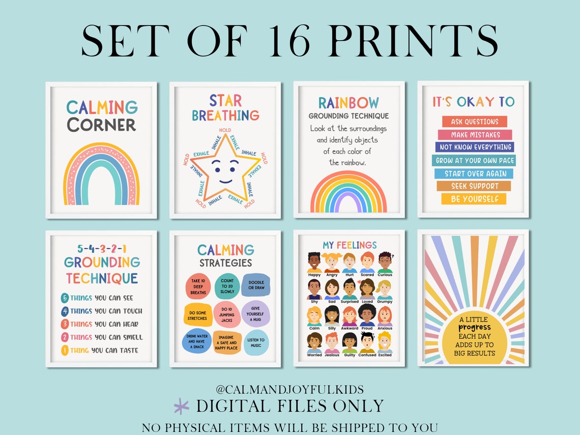 16 Calm Down Corner Posters Sign Kit Calming Decor Print - Etsy Australia