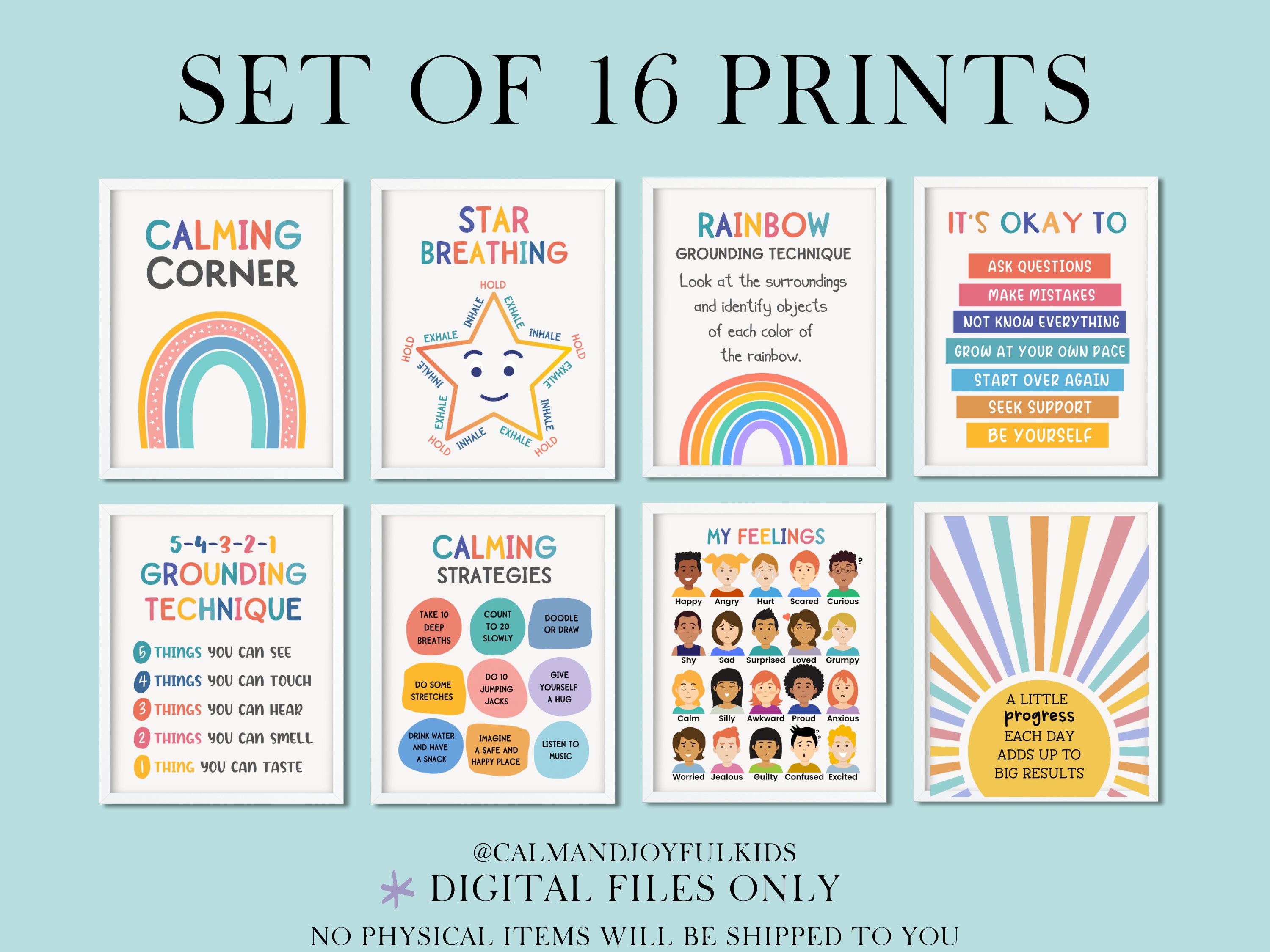 16 Calm Down Corner Posters Sign Kit Calming Decor Print - Etsy Australia