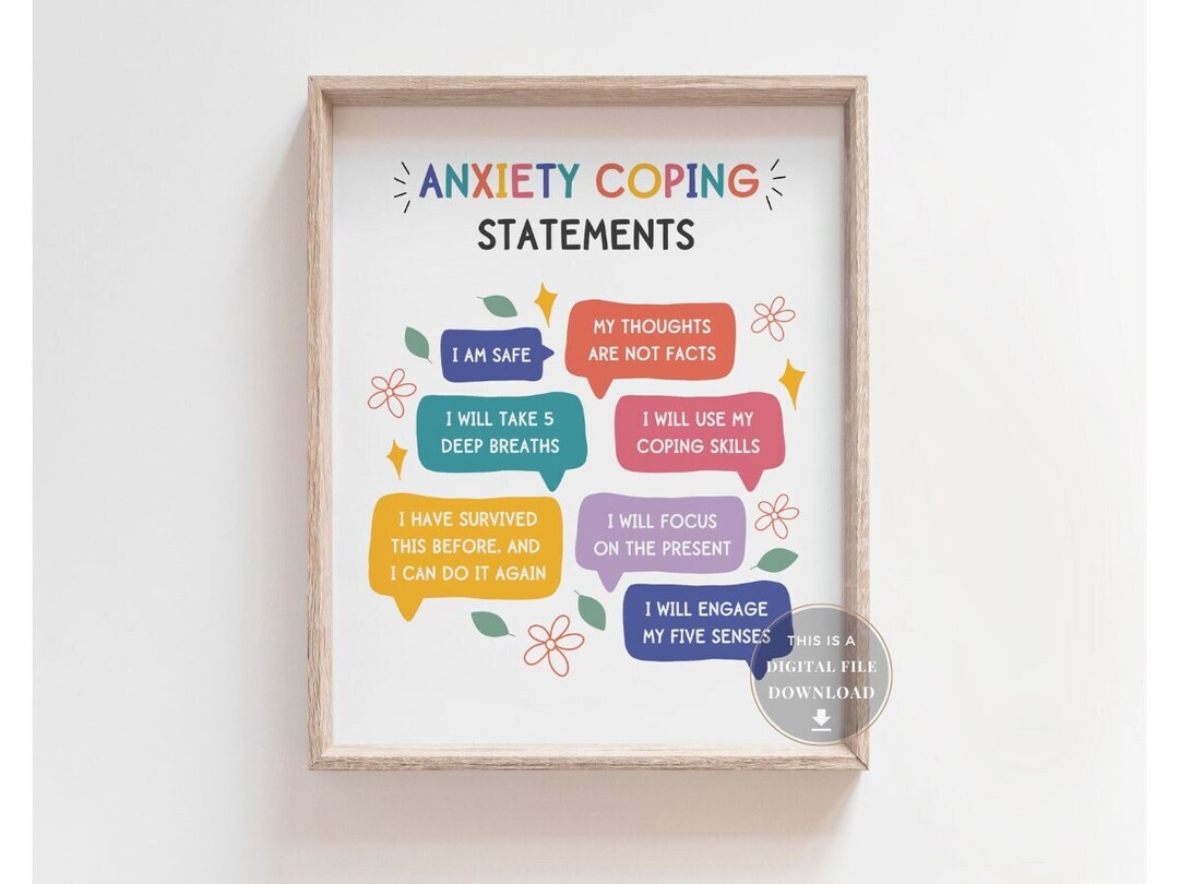 Coping Statements Counselling Office Decor Counselor Poster Challenging ...