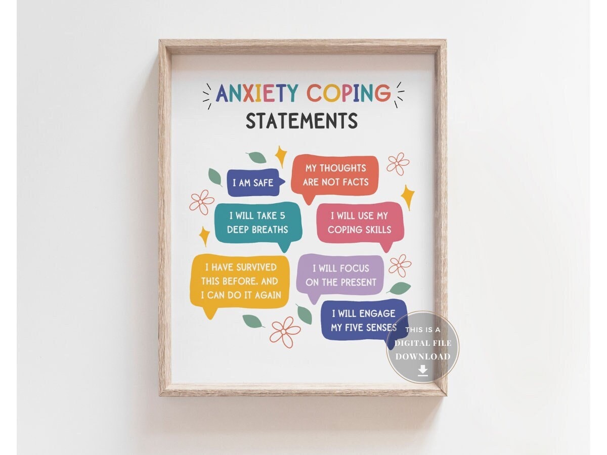Coping Statements Counselling Office Decor Counselor Poster - Etsy