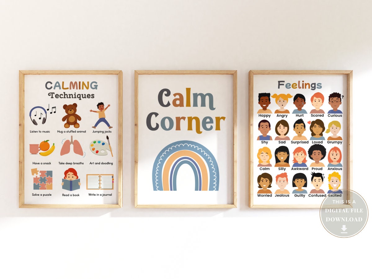 Set 22 Boho Calm Down Corner Posters Classroom Calming - Etsy Canada