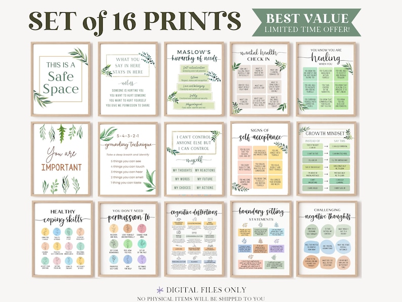 16 Therapist Office Decor Social Worker Posters Therapy Wall - Etsy