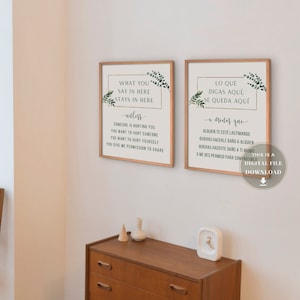 Spanish Confidentiality Sign Poster What You Say Here Stays in Here ...