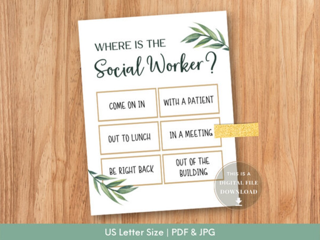 Medical Social Worker Sign Door Social Work Office Decor Hospital Where ...