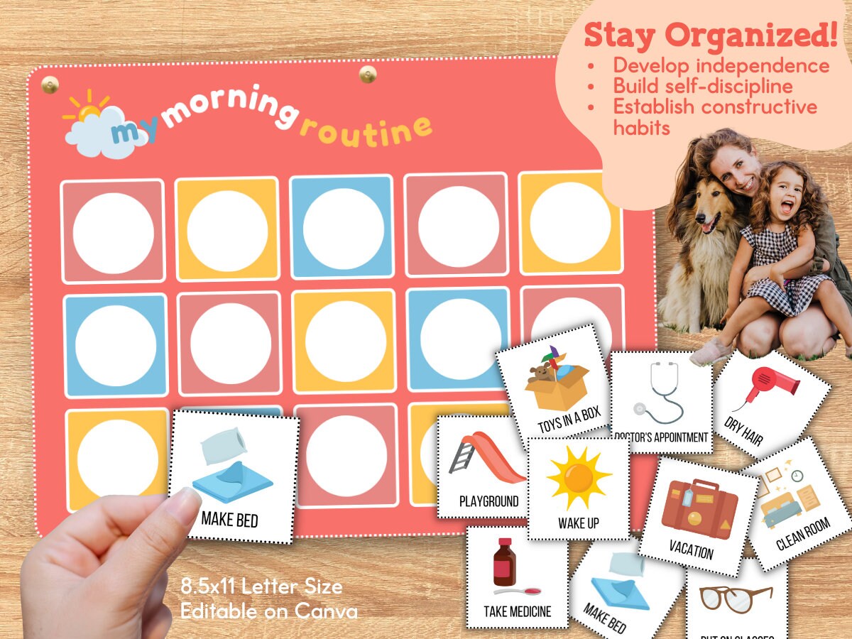 170 Kids Chore Chart Board Routine Cards Editable Homeschool - Etsy ...
