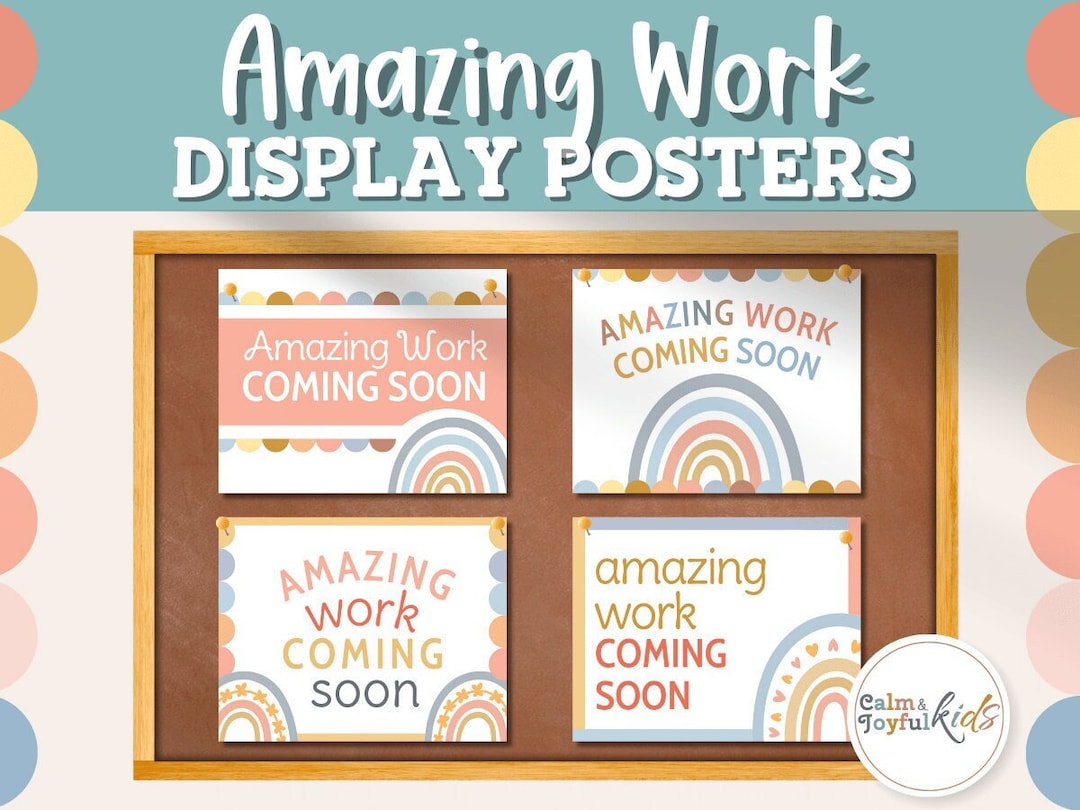 Amazing Work Coming Soon Bulletin Board Display Sign Awesome Editable ...